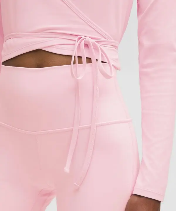 Lululemon Nulu Cropped Wrap Long-Sleeve Top In Pink Organza - 24